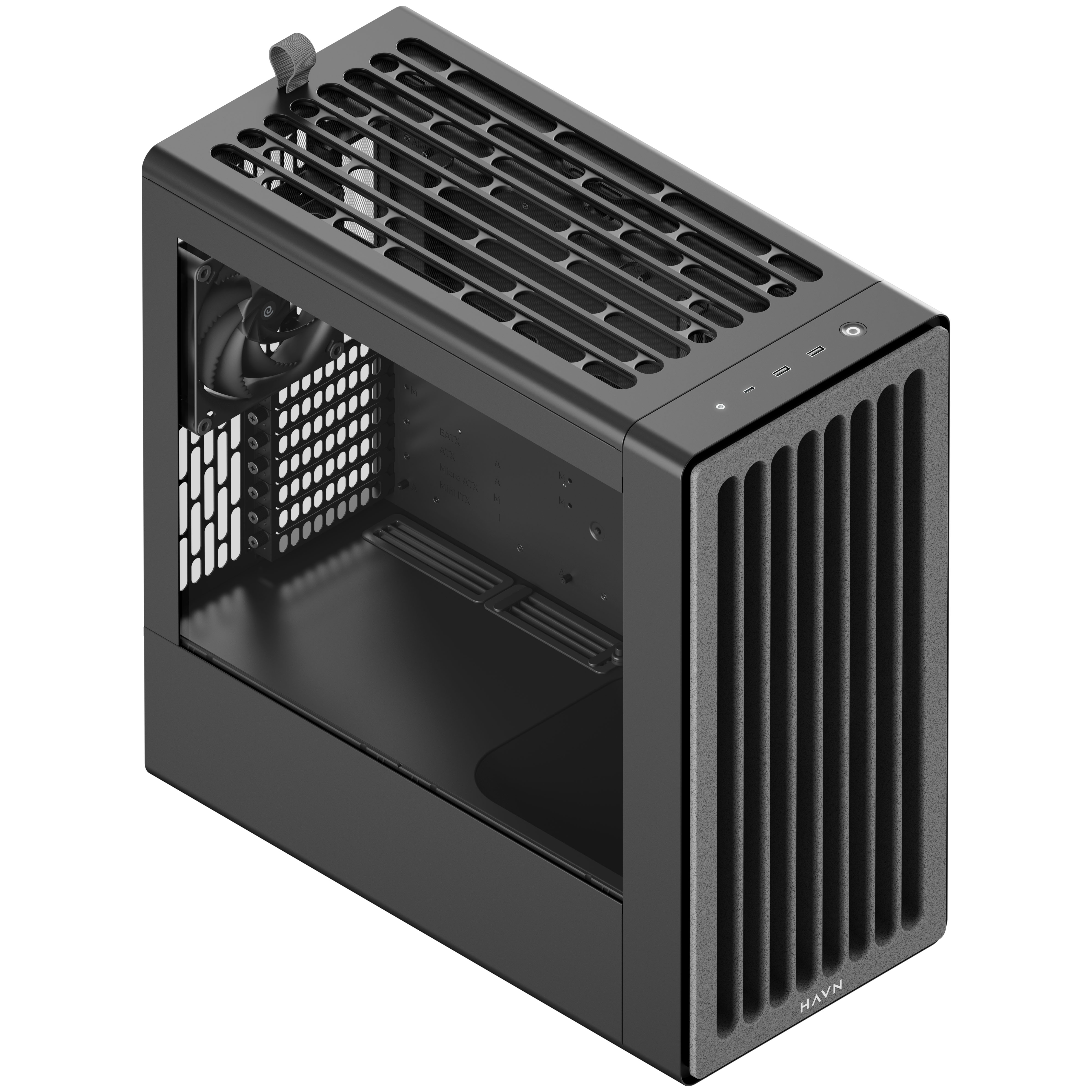HAVN BF 360 Flow PC Case, Midi Tower, E-ATX, Tempered Glass - Black